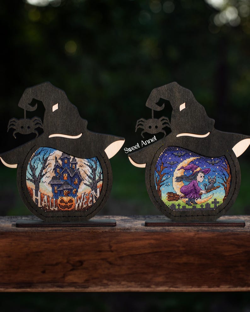 Cross Stitch KIT: Halloween, Witch's Hat, Pumpkins, Fall Design, Blank ...