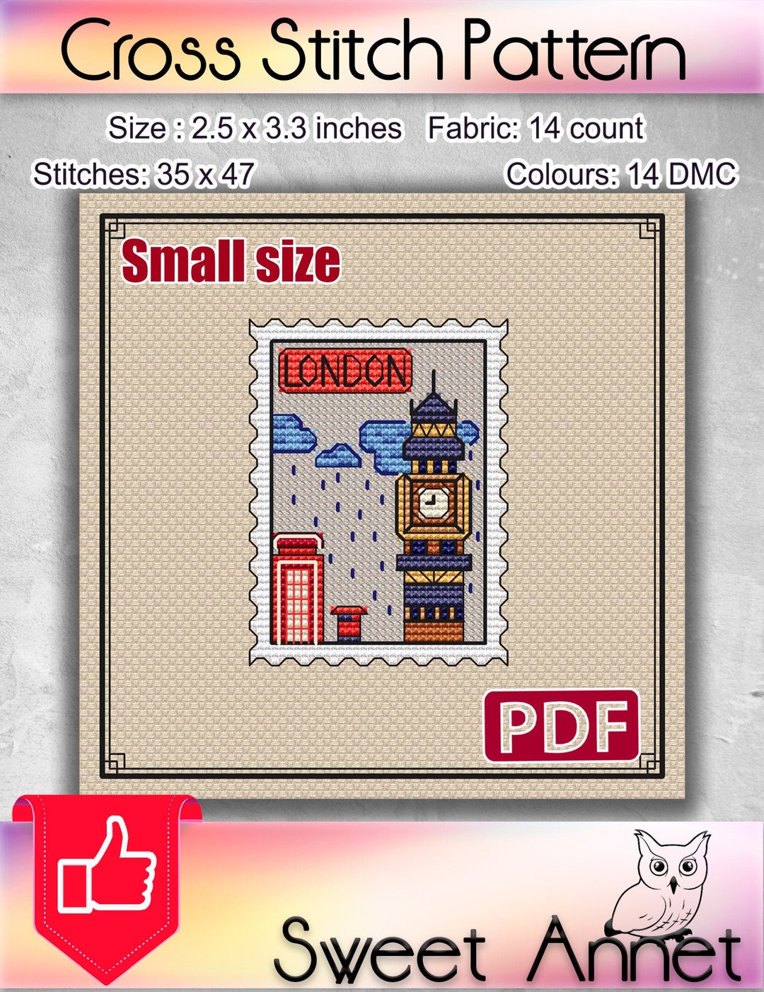 London Cross Stitch, Cross Stitch Pattern, Cross Stitch London ...