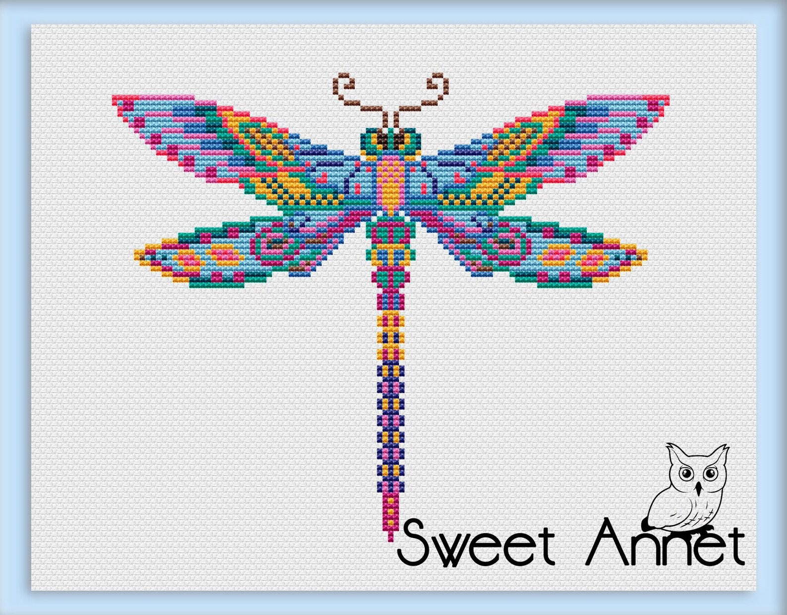 Dragonfly Cross Stitch Cross Stitch Pattern Animals Cross | Etsy