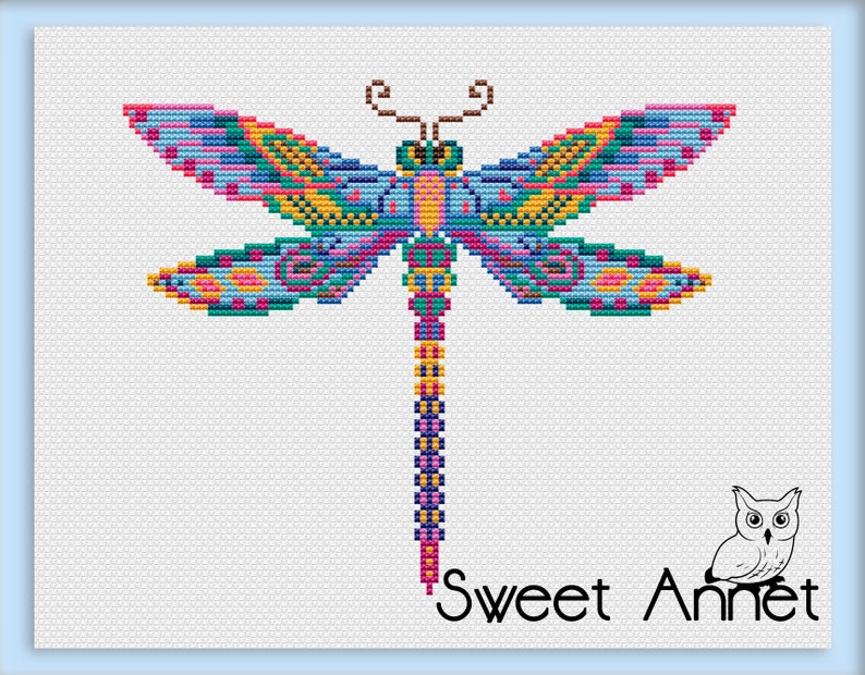 Dragonfly Cross Stitch Cross Stitch Pattern Animals Cross - Etsy Australia