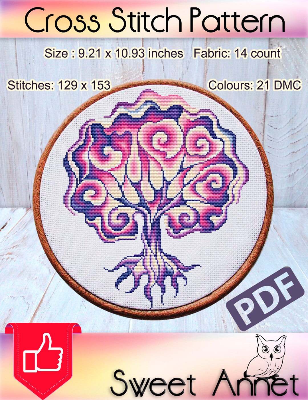 Cross Stitch Tree, Summer Cross Stitch, Cross Stitch Flowers, Forest ...