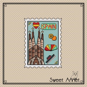 Spain Cross Stitch, Cross Stitch Pattern, Stamp Cross Stitch, Cross ...