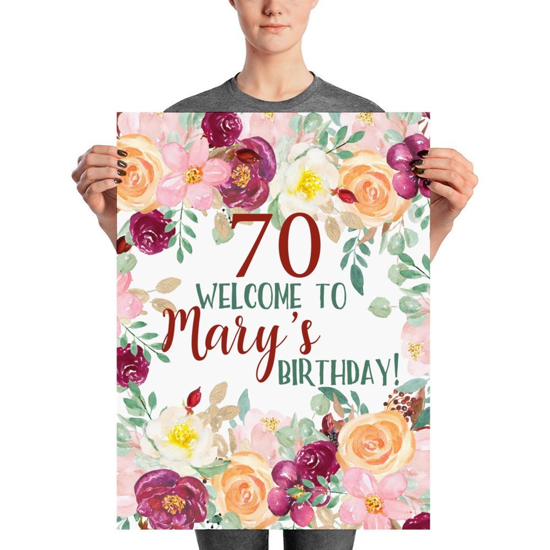 Floral Birthday Poster - Digital File to Print - Personalize With Name ...