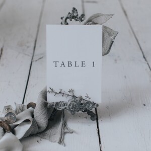 Elegant Table Name Cards Personalised Table Numbers Printed Table ...