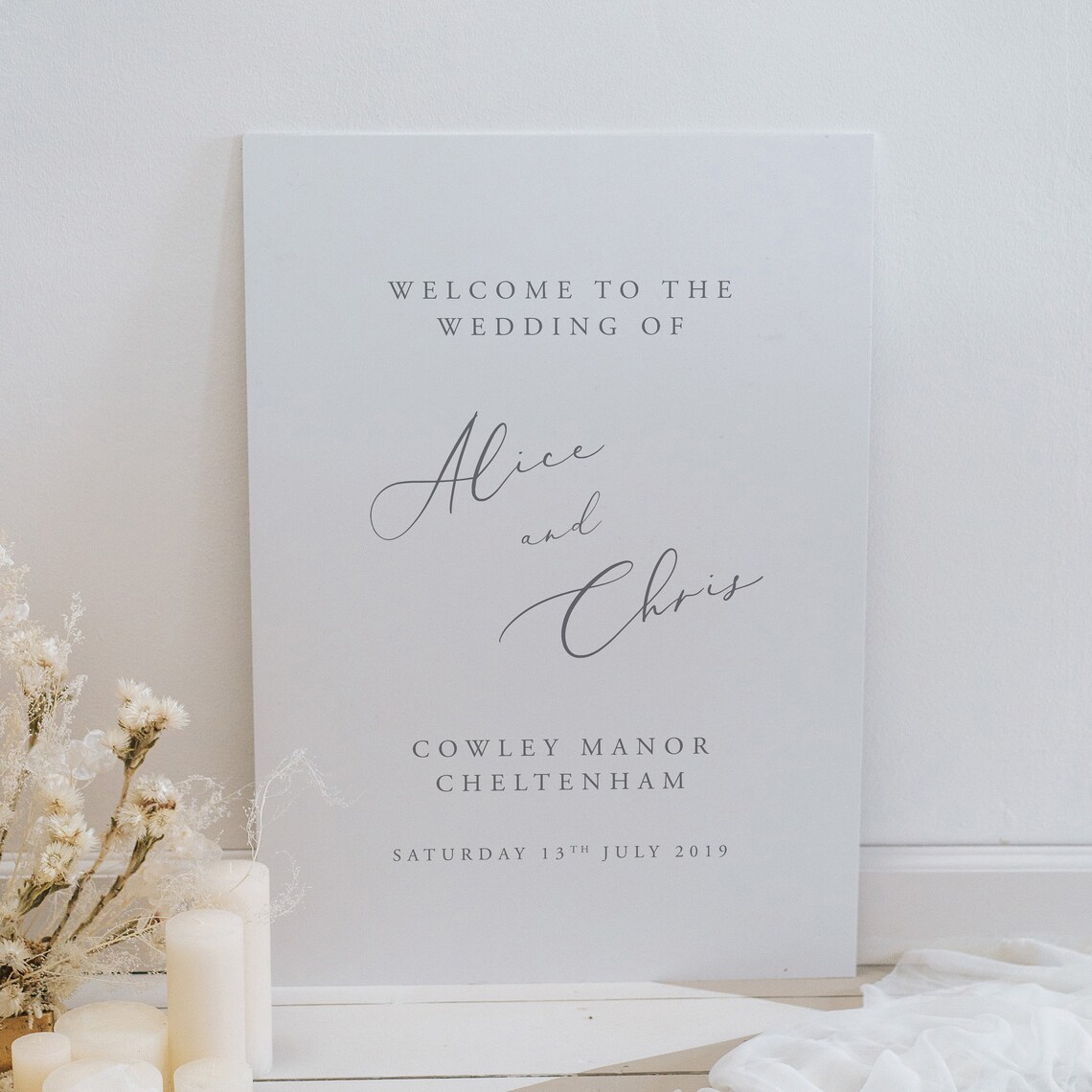 Welcome Sign With Free Flowing Font- Wedding Sign - Welcome Sign ...