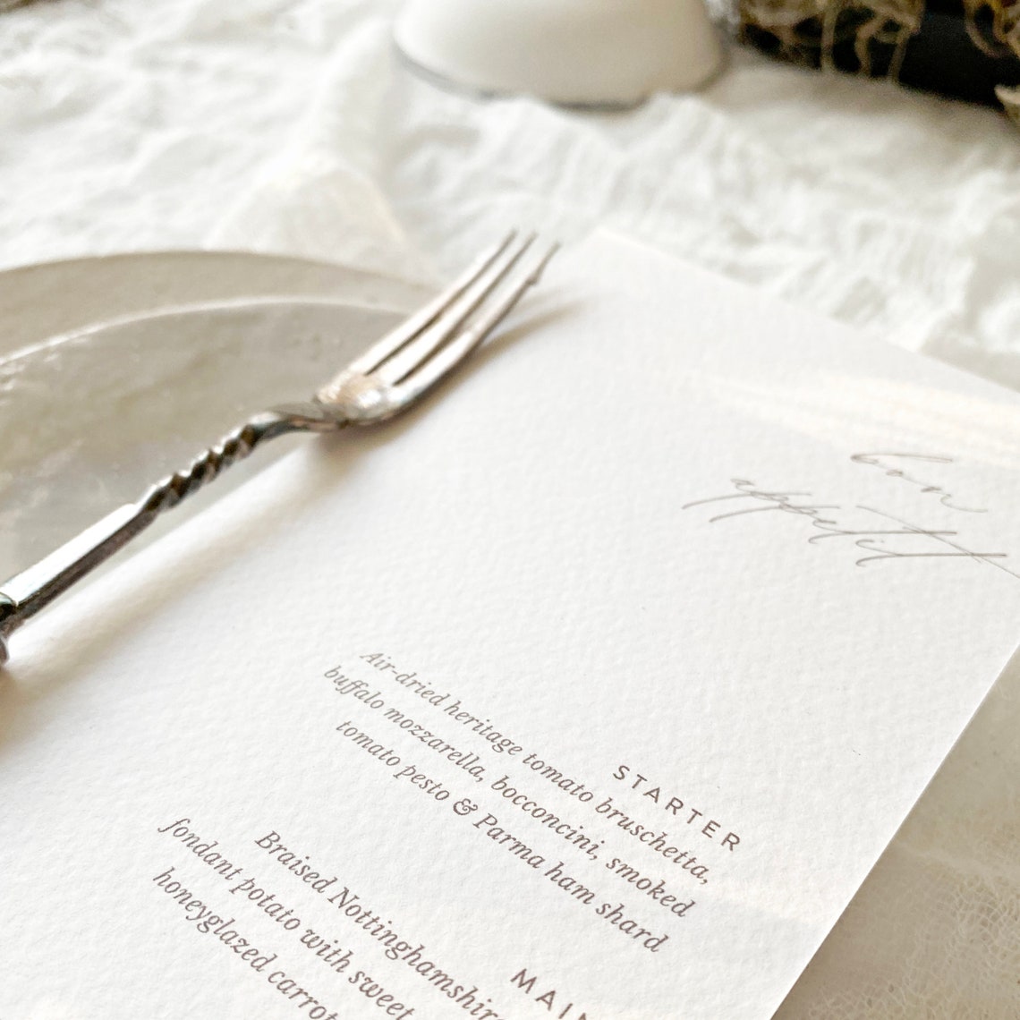 Wedding Menu Cards for Your Wedding Reception - Etsy