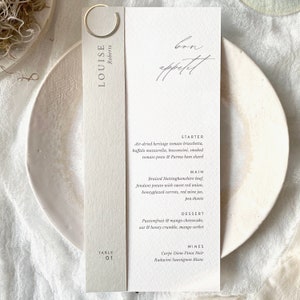 Personalised Menu With Name Card - Wedding Menu Cards - Etsy
