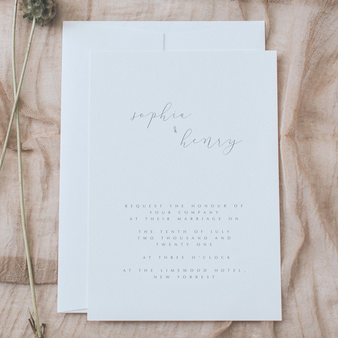 Elegant and Simple Boho Inspired Printed Wedding Invitations - Etsy UK