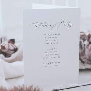 Romantic Calligraphy Style Order of Service Booklet - Printed Order of ...