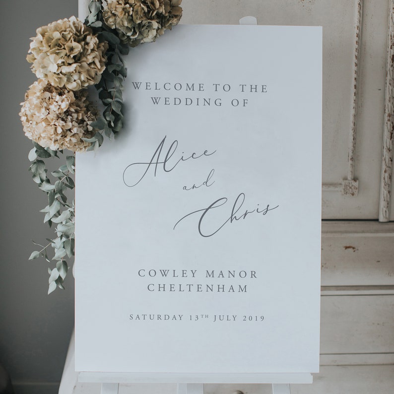 Welcome Sign With Free Flowing Font Wedding Sign Welcome - Etsy