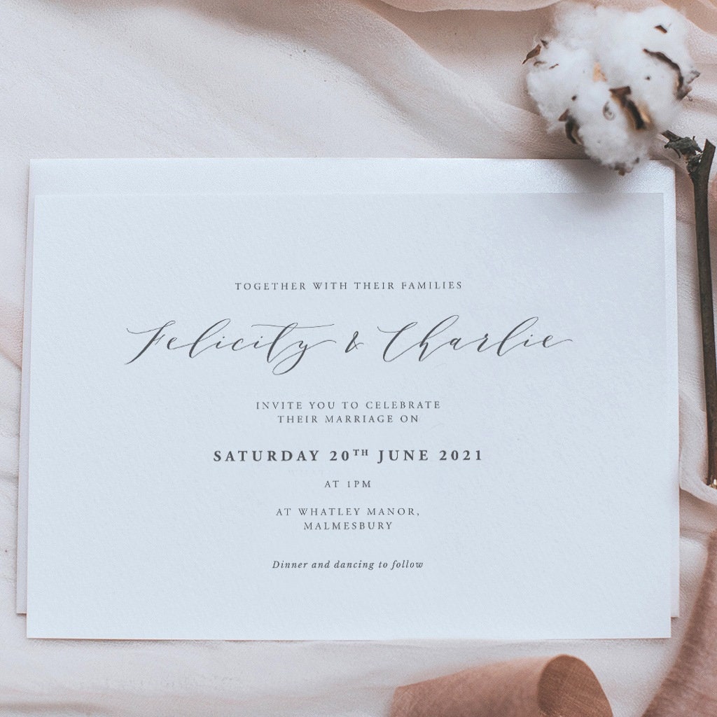 Beautiful and Sophisticated Wedding Invitation Suite With - Etsy UK