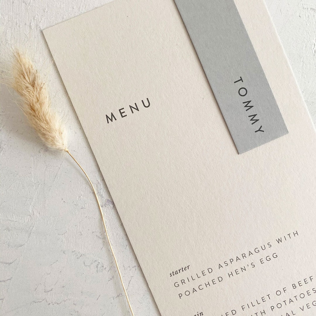 Personalised Nude Wedding Menus Cards With Place Name Tags - Etsy