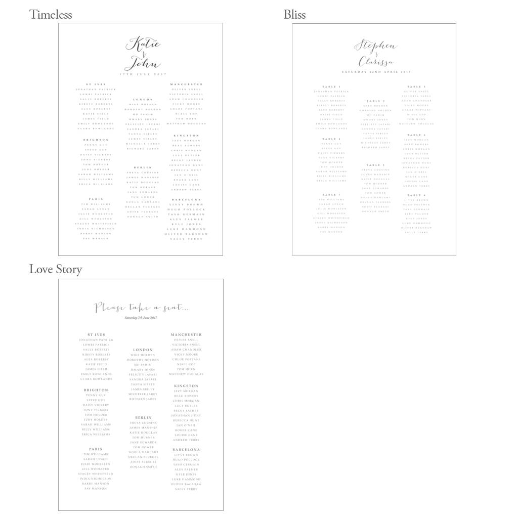 Beautiful Transparent Acrylic Table Plan - Wedding Table Plan Board ...