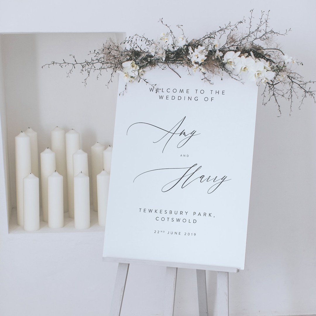Stylish Wedding Welcome Sign - Wedding Sign - Welcome Sign ...