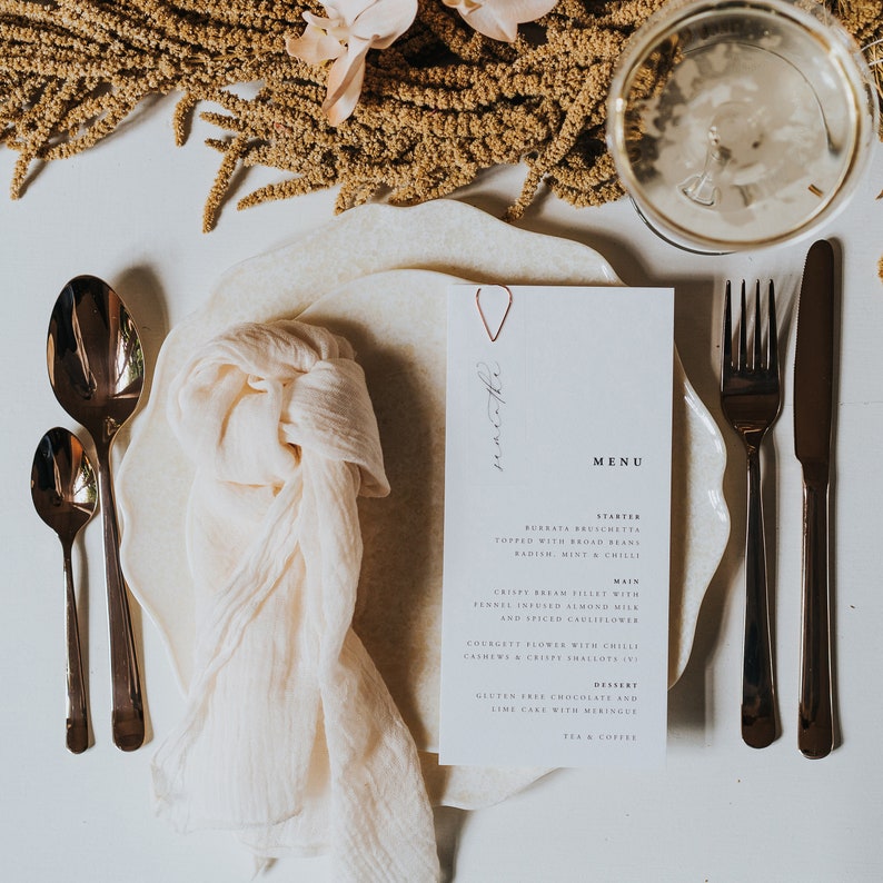 Wedding Menu and Place Cards Wedding Day Menus Wedding | Etsy UK