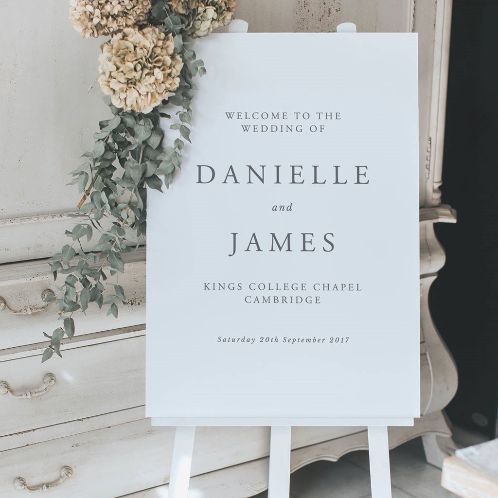 Elegant Wedding Welcome Sign - Personalised Welcome to Our Wedding Sign ...