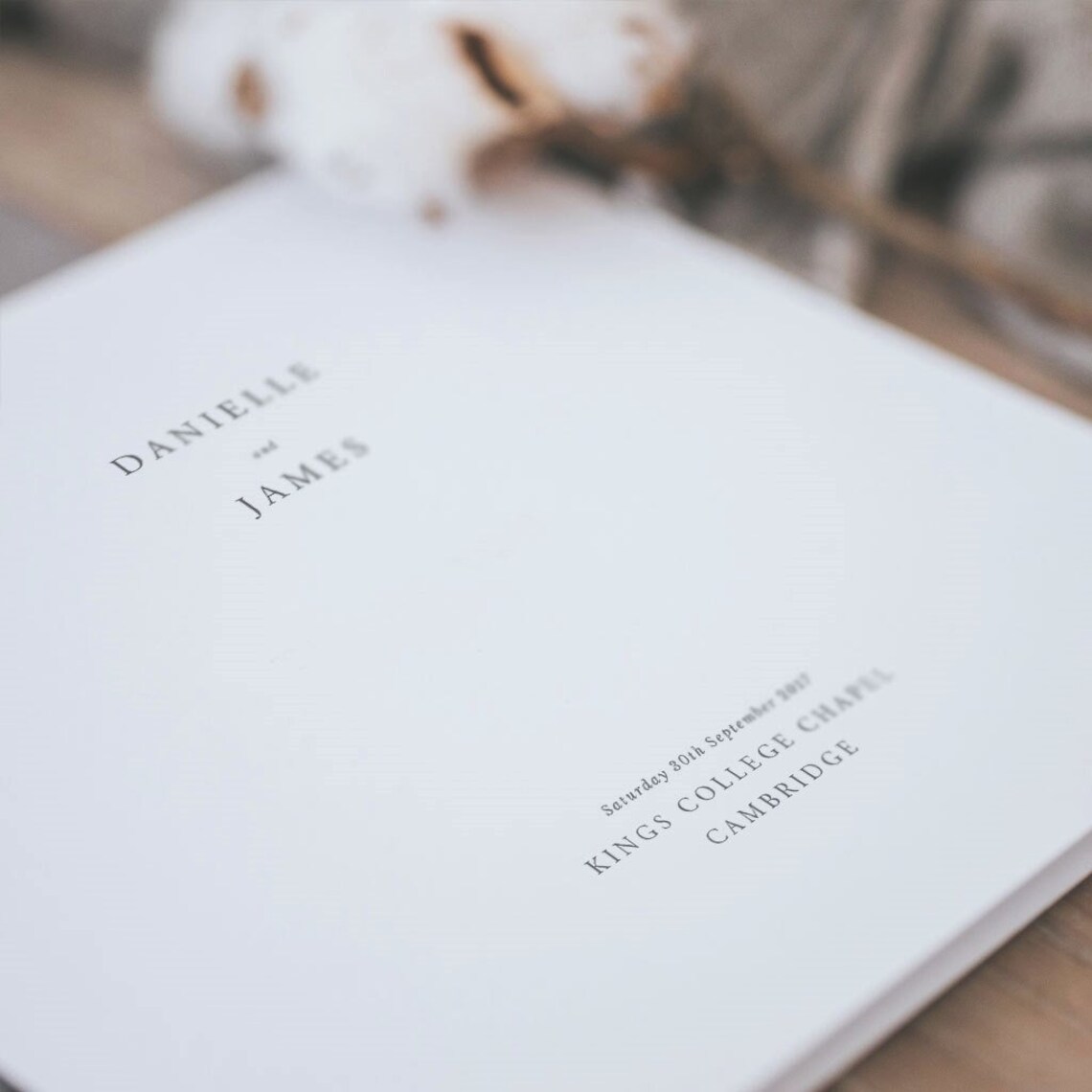 Elegant and Simple Square Printed Order of Service Wedding | Etsy UK