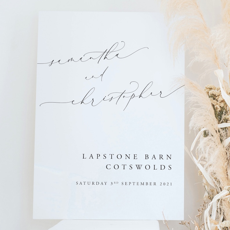 Welcome Wedding Sign With Romantic Calligraphy Font, Entrance Sign, - Etsy