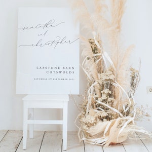 Welcome Wedding Sign With Romantic Calligraphy Font, Entrance Sign, - Etsy