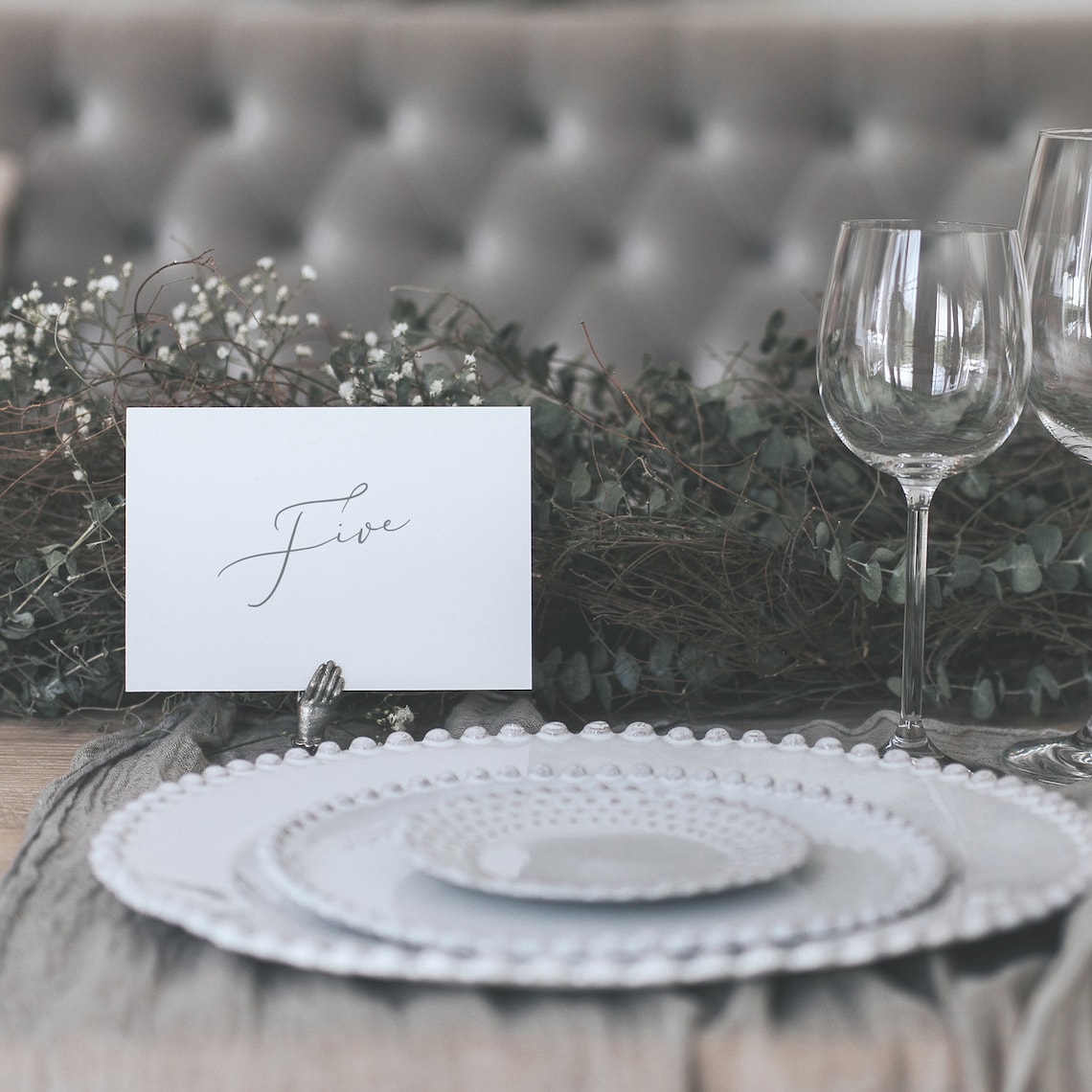 Table Number Cards With Free-flowing Font - Table Name Cards ...