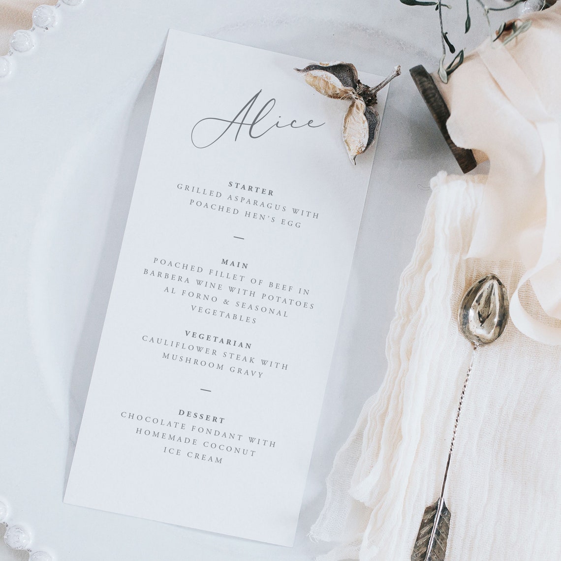 Wedding Menu With Guest Name Personalised Wedding Menu Cards | Etsy UK