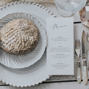 Wedding Menu Cards With Calligraphy Style Font - Wedding Place Setting ...