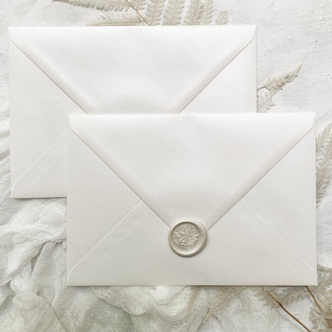 Pearl White Envelopes for Wedding Invites | A5 for C5 | 5x7 Envelopes ...