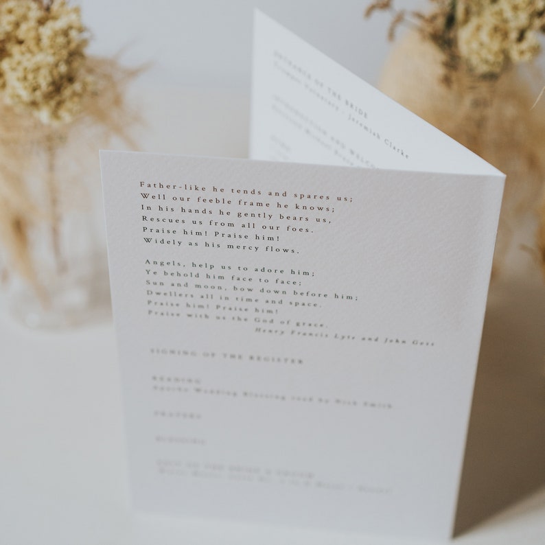 Order of Service Template Printed Order of Service Church - Etsy