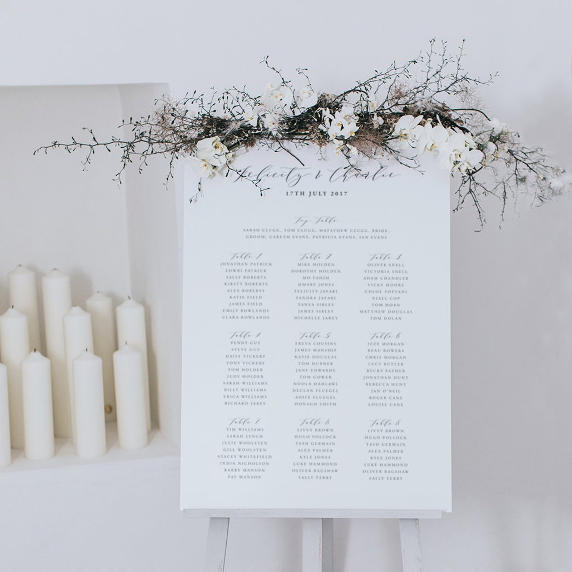 Beautifully Elegant Table Plan Seating Chart Featuring Script - Etsy UK