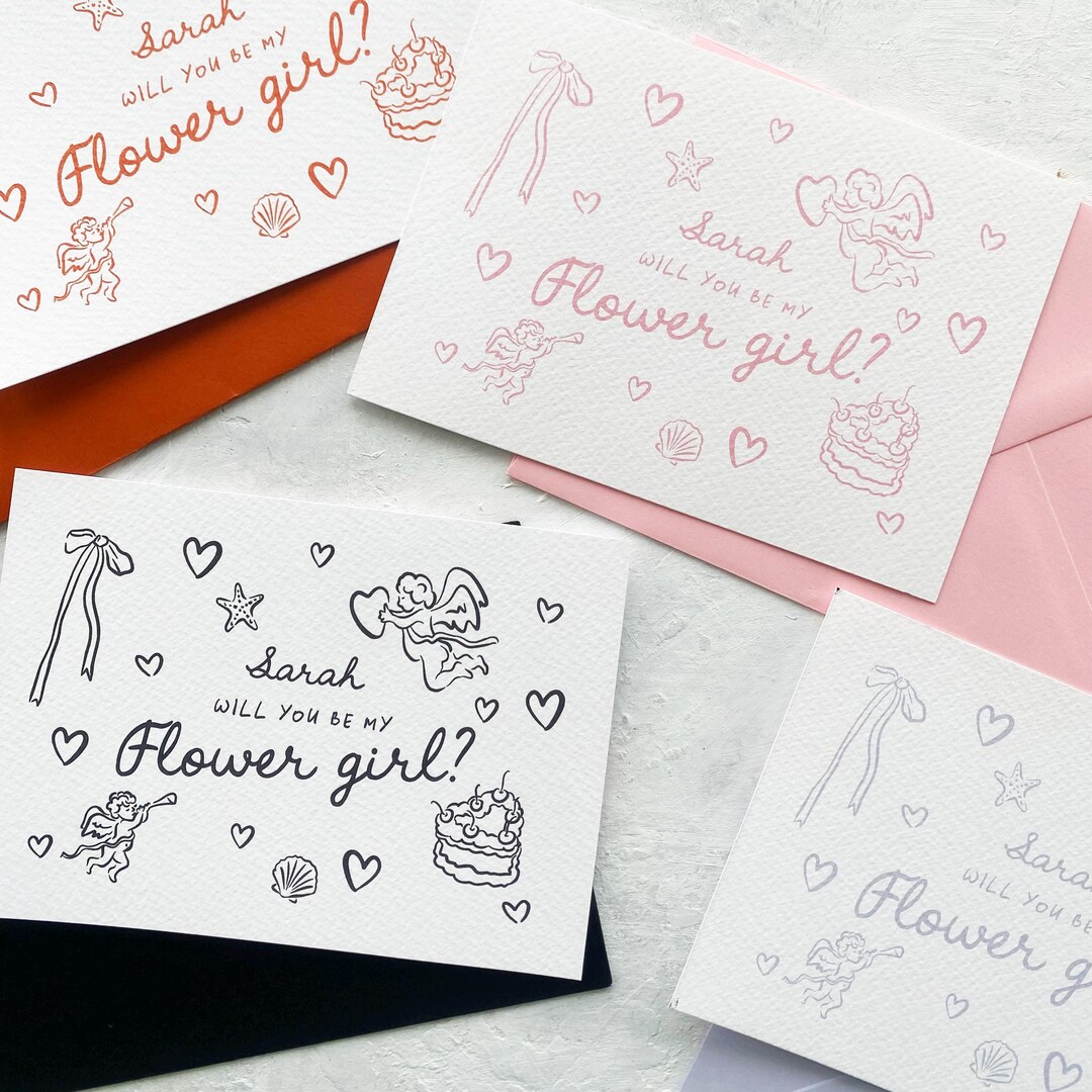 Flower Girl Proposal Card, Bridesmaid Proposal Cards - Etsy
