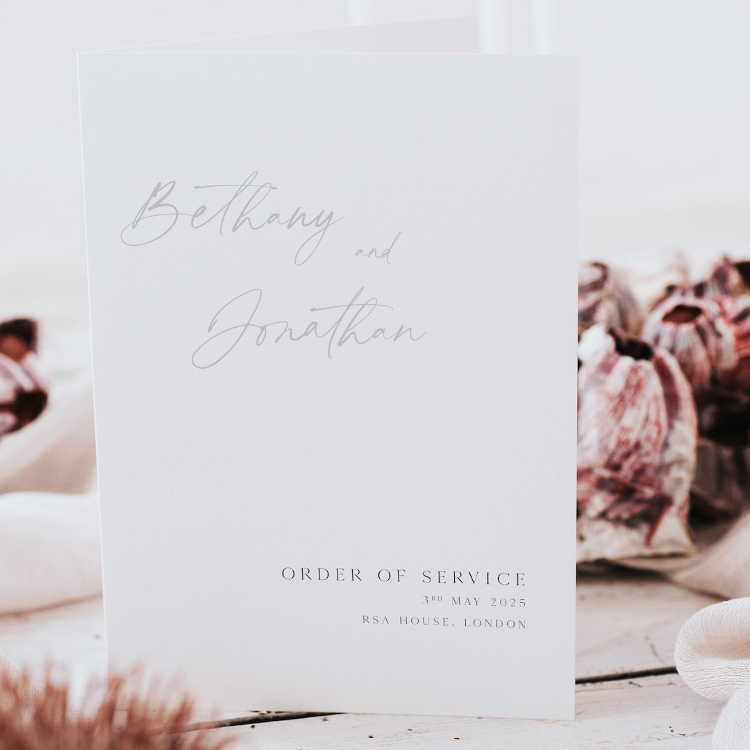 Order of Service Wedding Template - Ceremony Booklets Wedding - Etsy