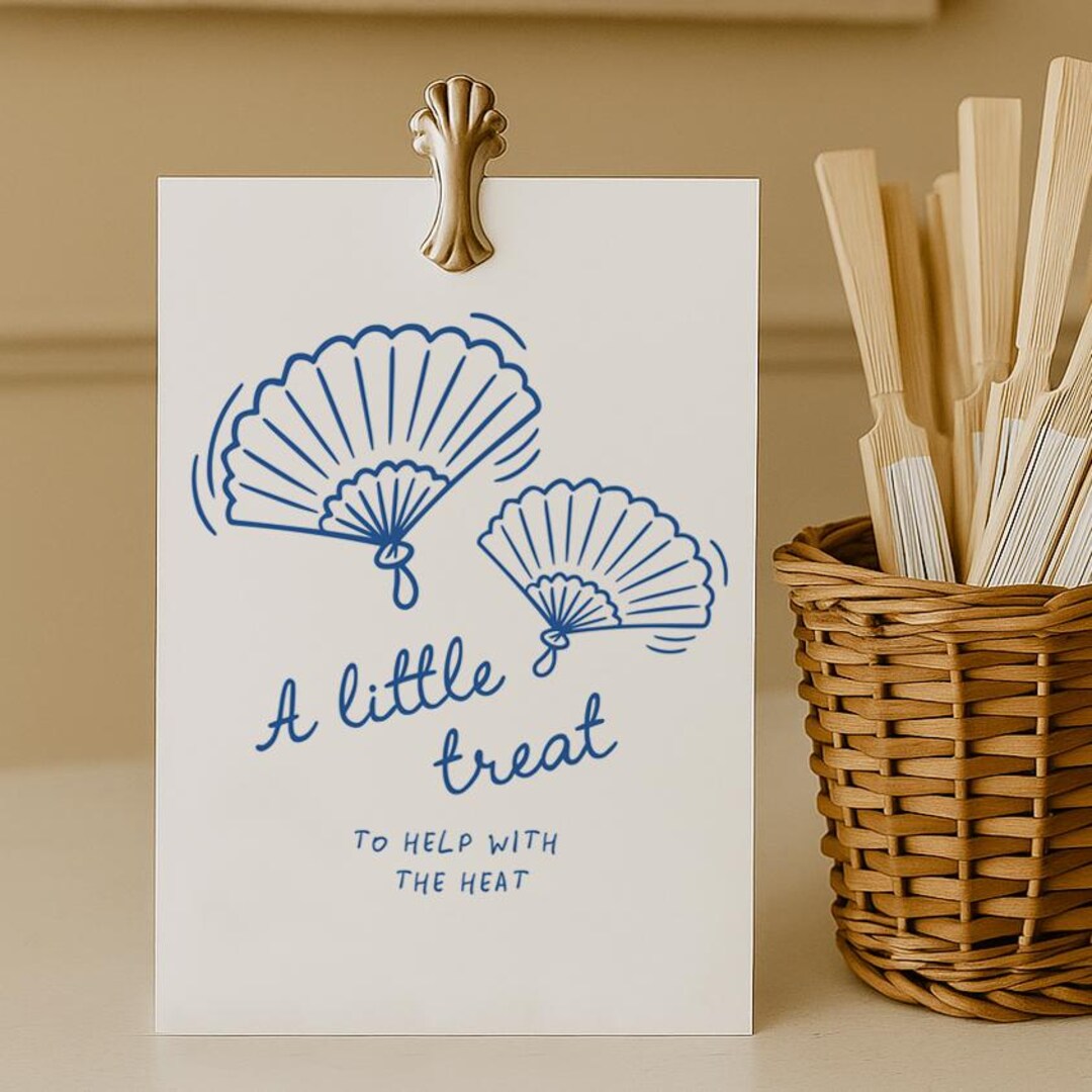 Printed Wedding Fan Sign | Wedding Signage | Details | Ceremony Decor ...