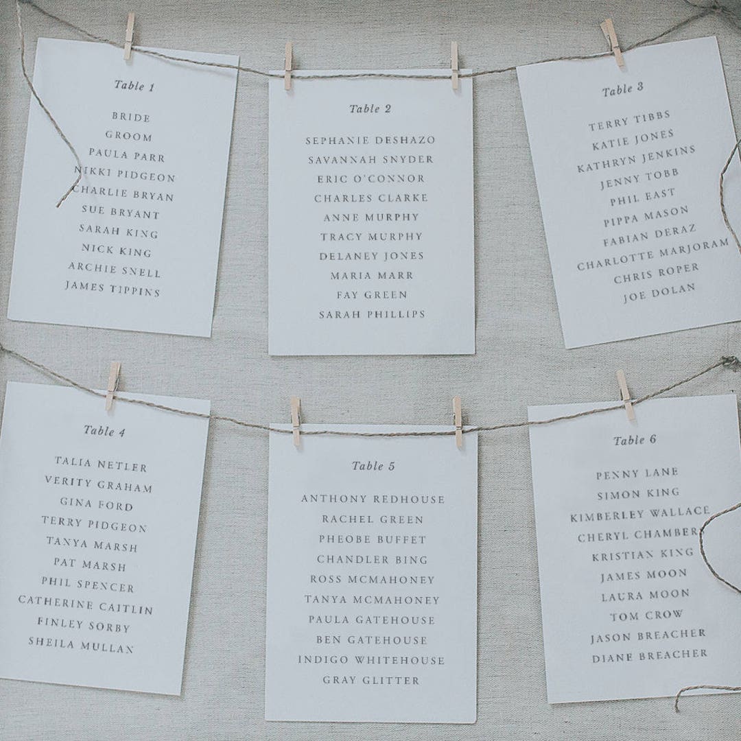 Table Plan Cards for Wedding - Etsy