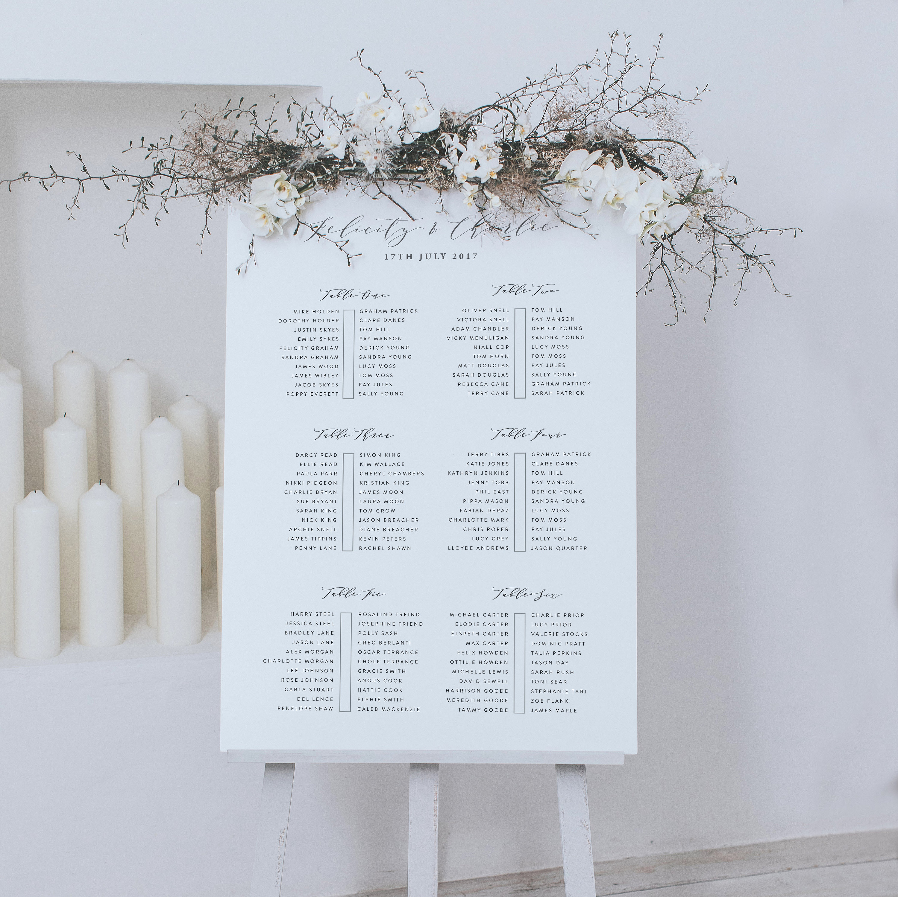 Beautifully Elegant Table Plan Seating Chart Featuring Script - Etsy UK