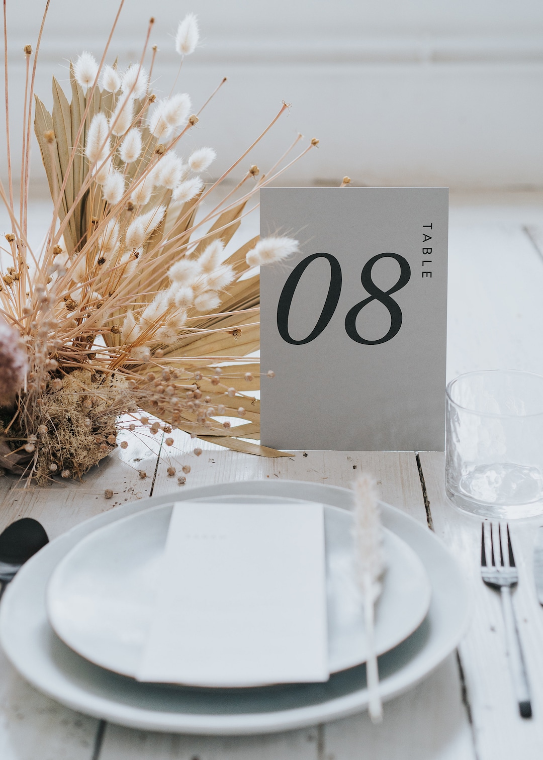 Grey Table Numbers Cards for Wedding Reception Ideas - Etsy