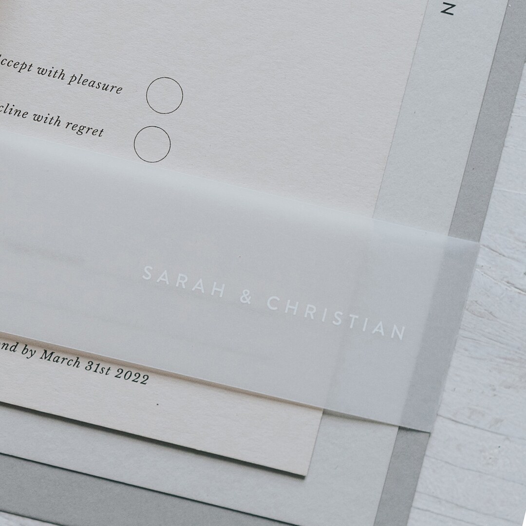 Vellum Belly Band - Clear Wrap for Wedding Invitations - Vellum Paper ...
