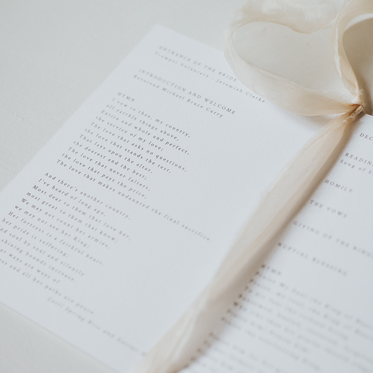 Order of Service Template - Printed Order of Service - Church Wedding ...