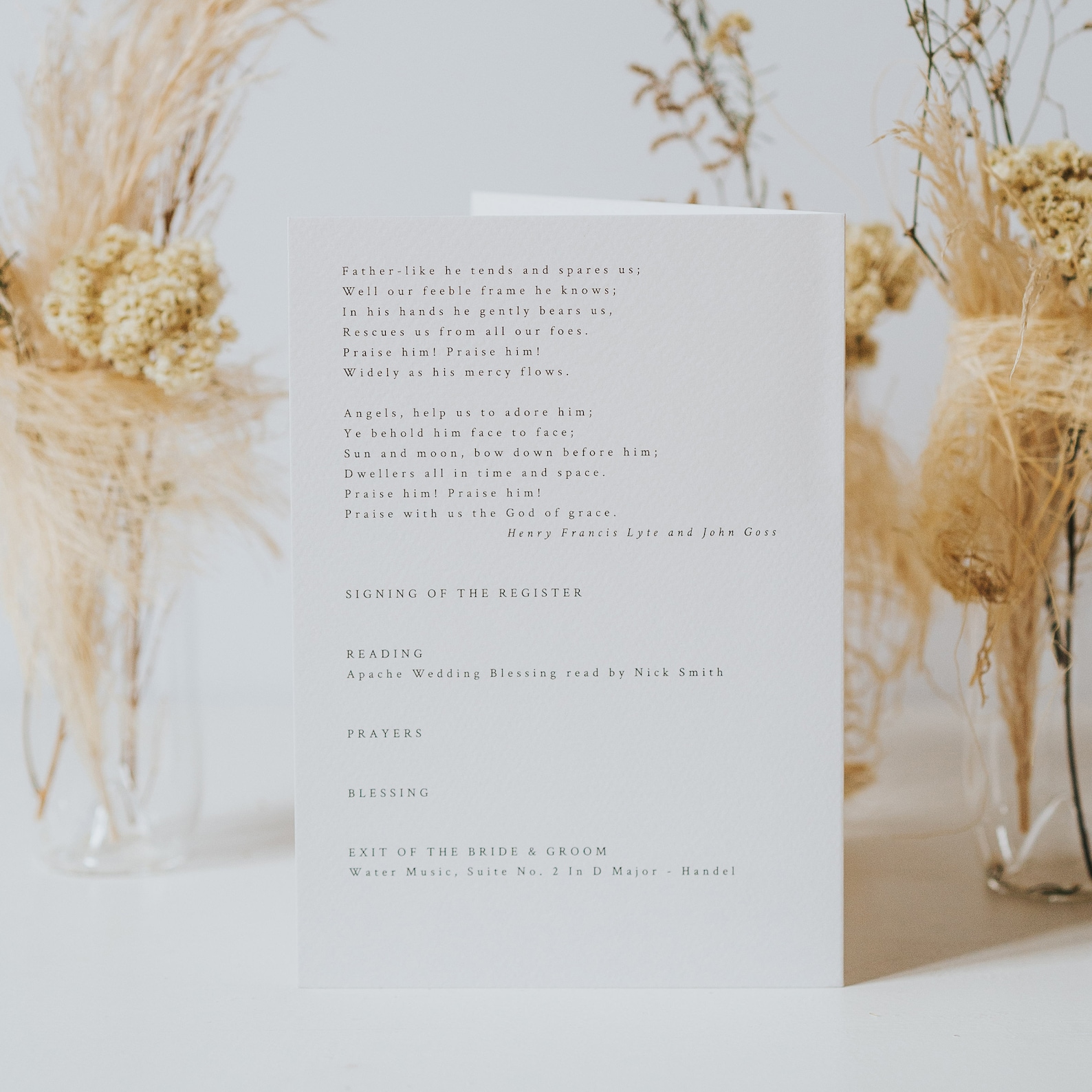 Order of Service Template - Printed Order of Service - Church Wedding ...