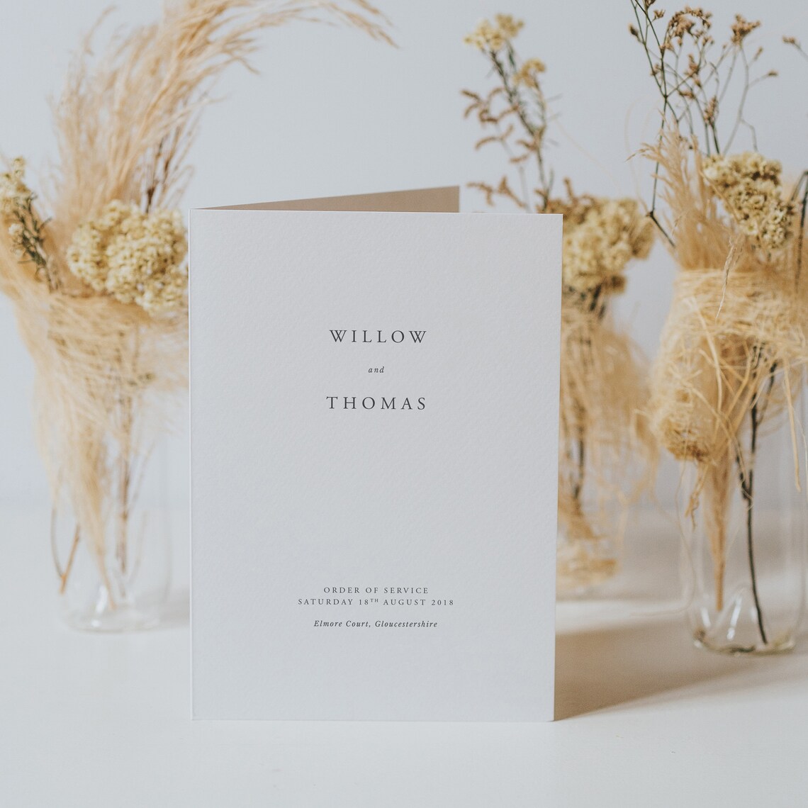 Classic and Elegant Order of Service - Printed Order of Service Wedding ...
