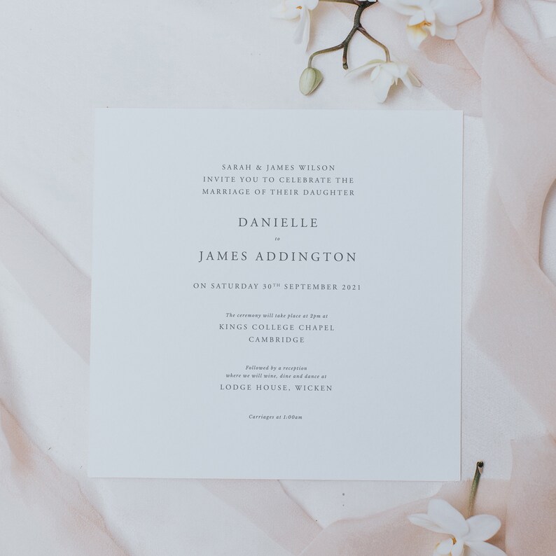 Simple Elegant and Classic Printed Wedding Invitations With - Etsy