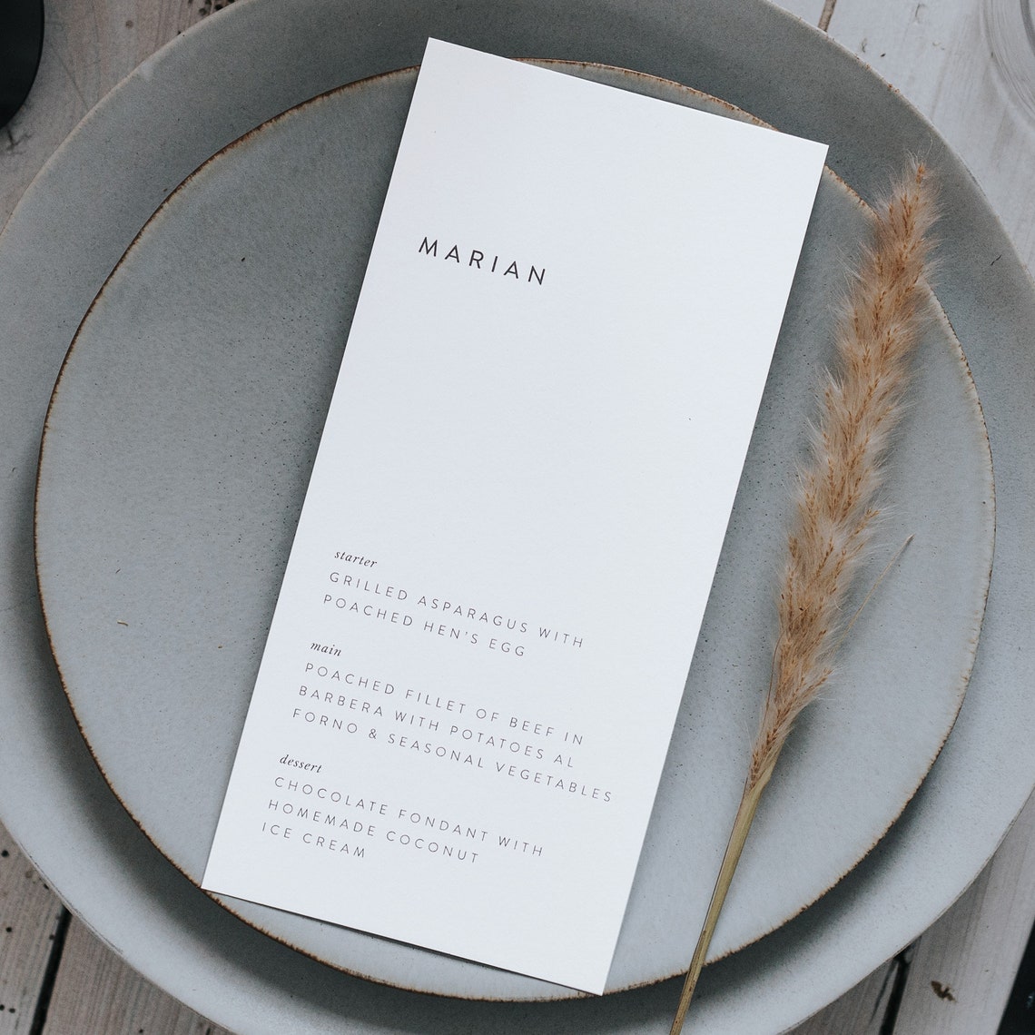 Personalised Wedding Menu With Guest Name Grey Menu Cards - Etsy