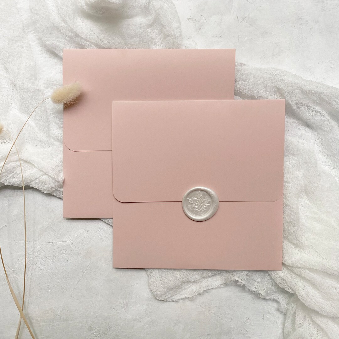 Blush Pink Envelopes Square Wedding Invitation Envelopes - Etsy