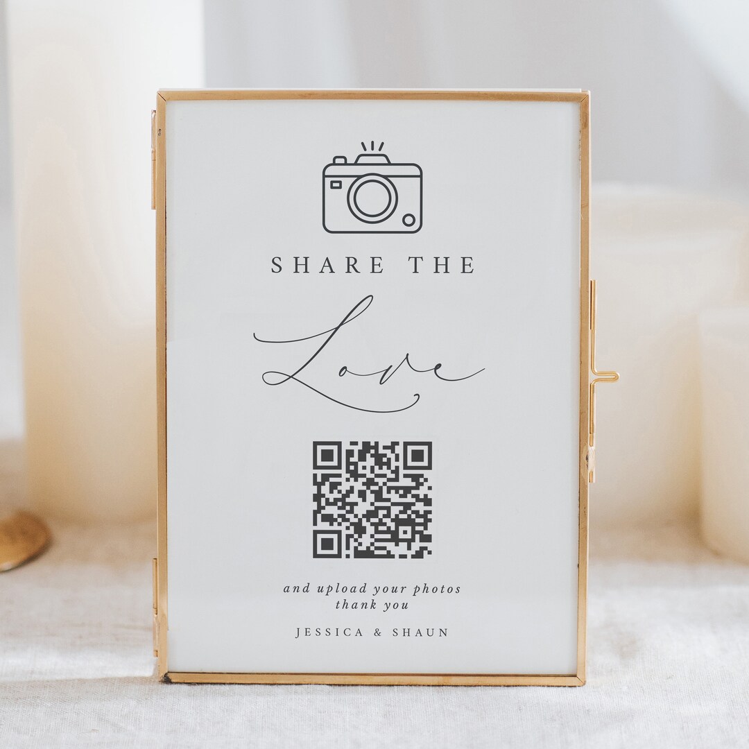 QR Code Wedding Photos Sign Etsy Card, Weddings Signs - Etsy