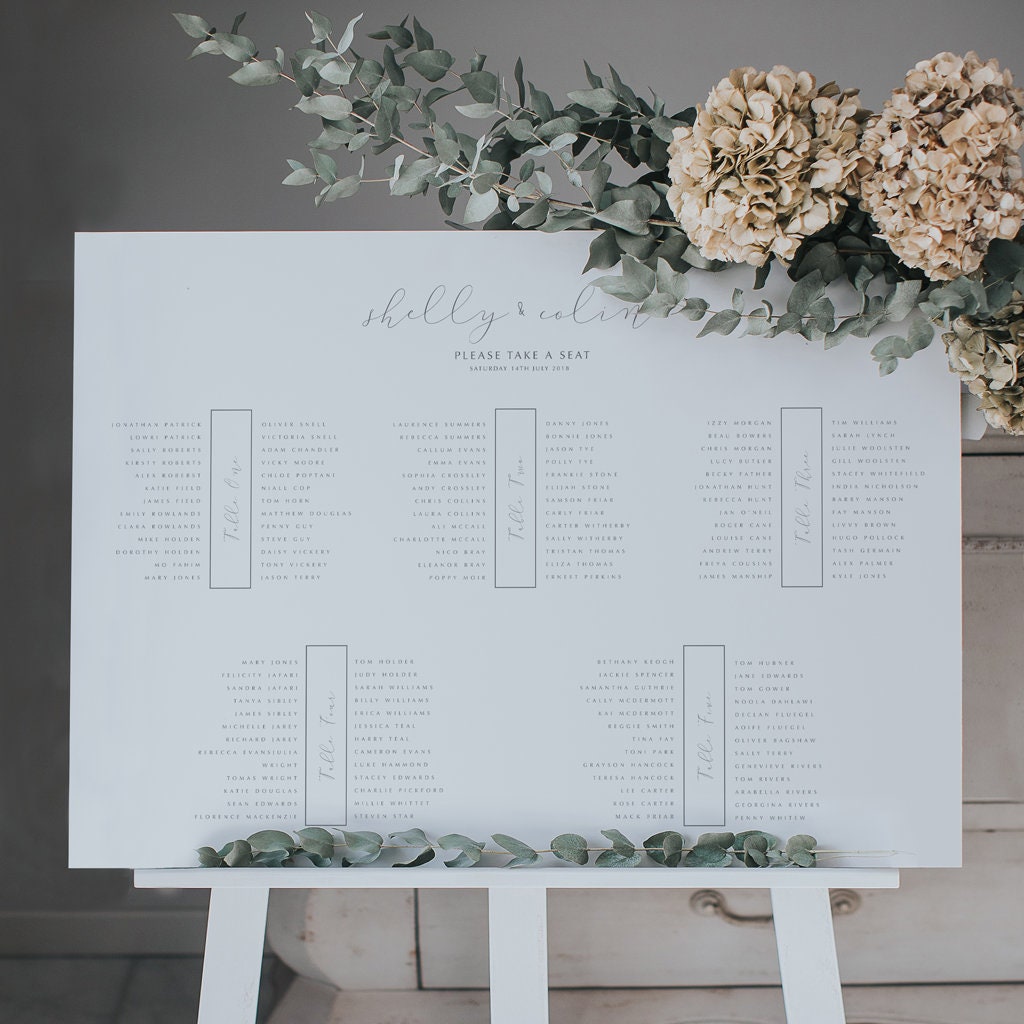 Beautiful Boho Style Table Plan With a Gorgeous Watercolour Detail ...