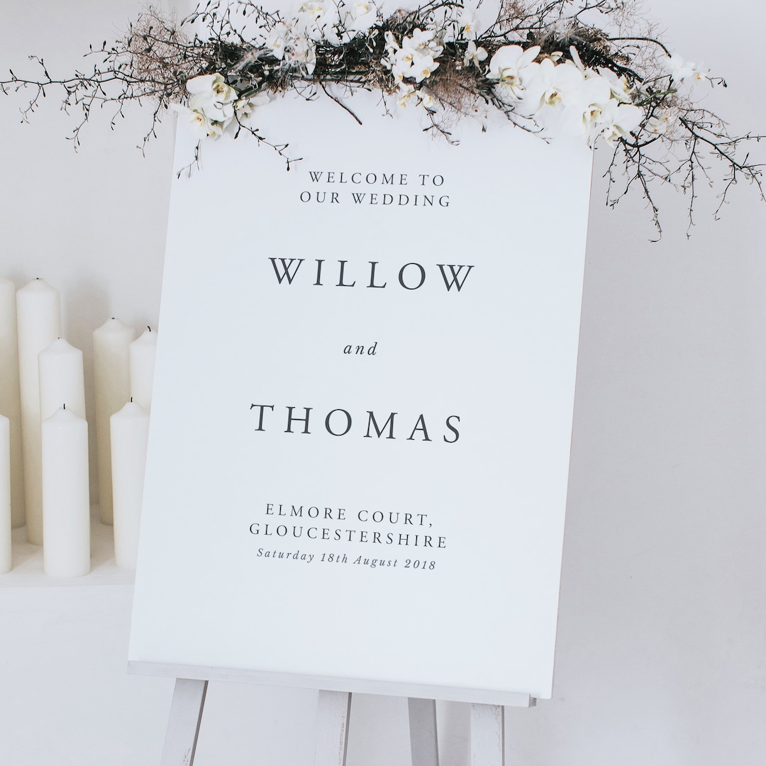 Elegant Wedding Welcome Sign - Wedding Sign - Welcome Sign ...