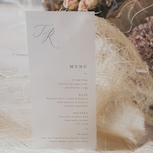 Transparent Dinner Menu Design. Modern and Minimal Vellum Wedding Menu ...