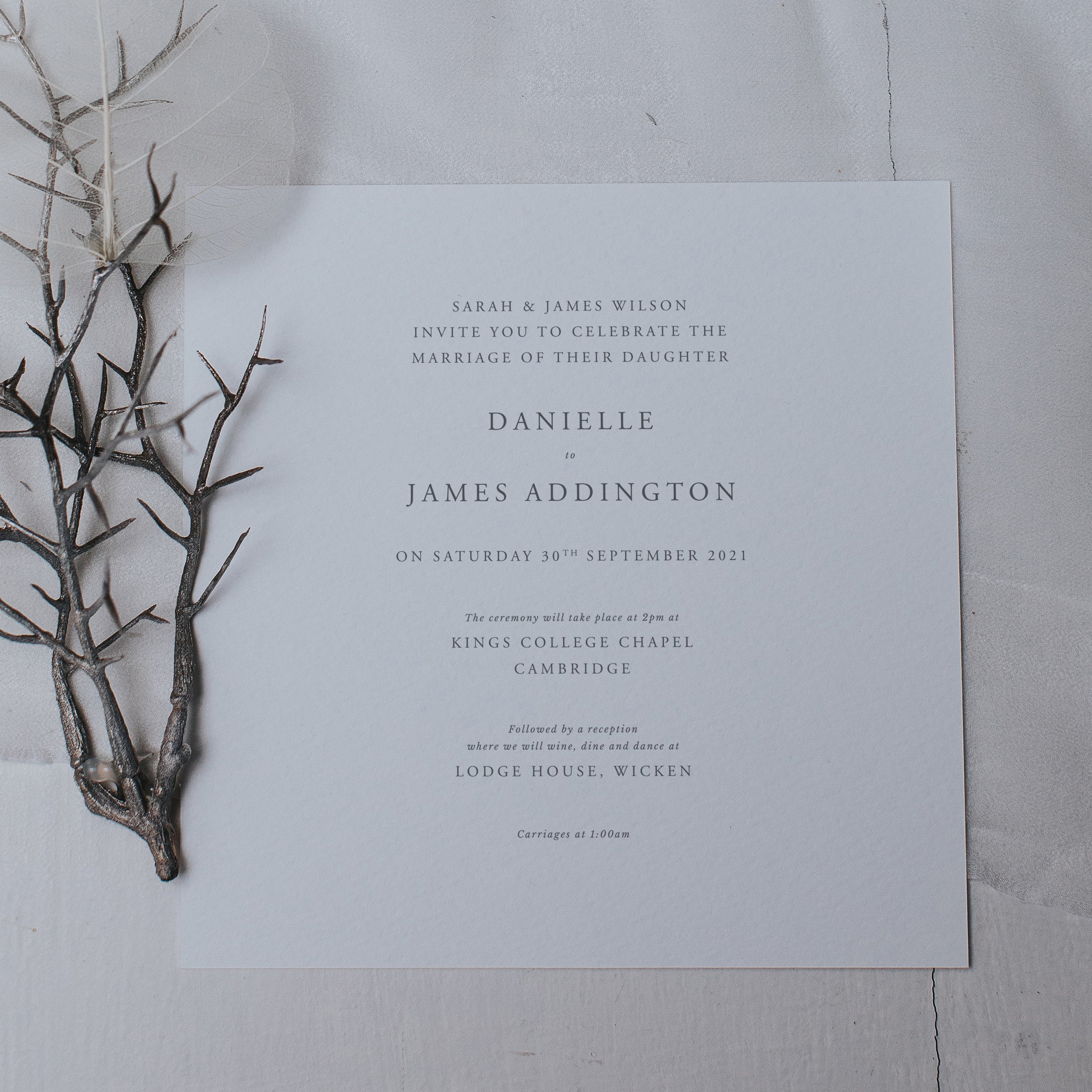 Simple Elegant and Classic Printed Wedding Invitations With - Etsy