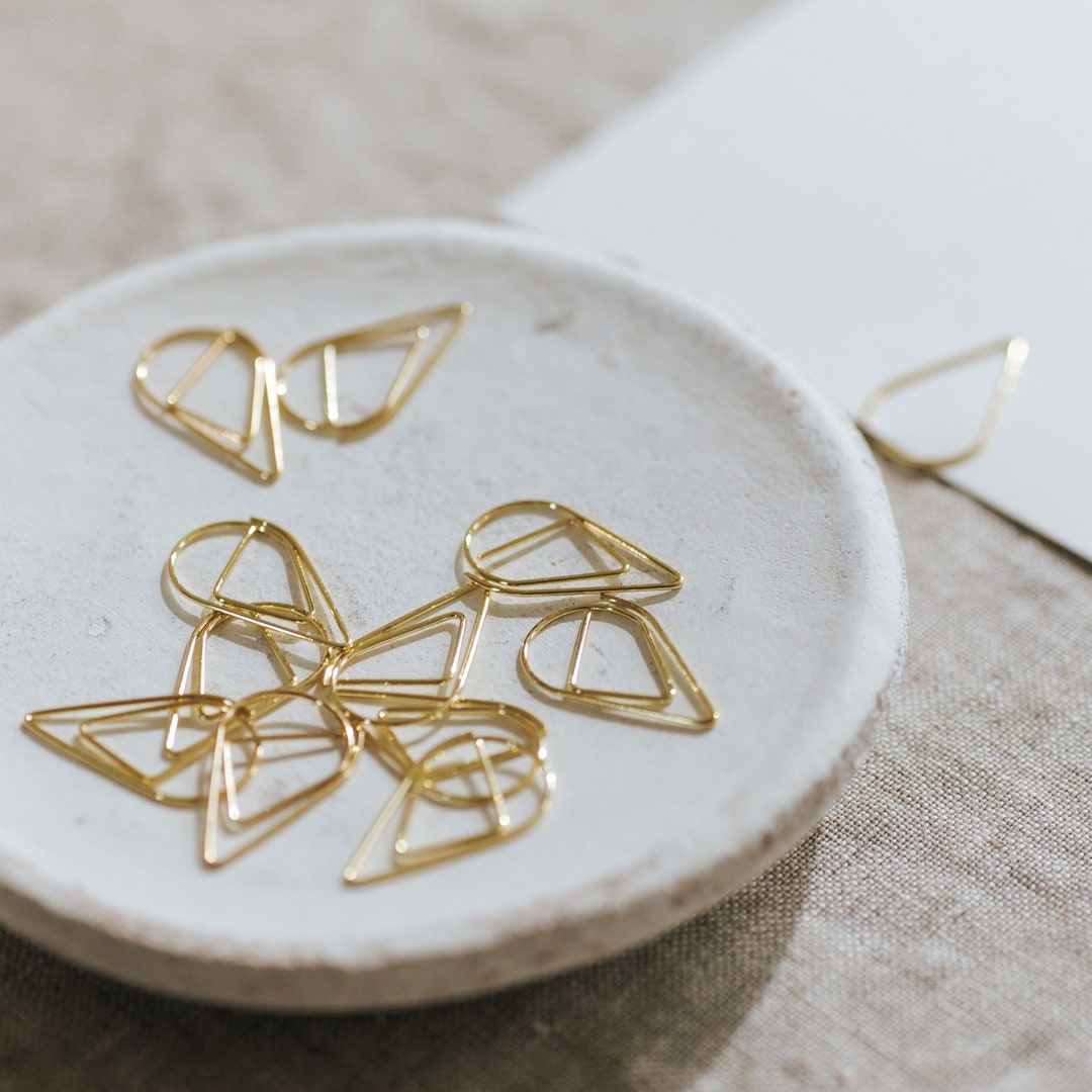 Gold Paper Clips for Wedding - Gold Teardrop Paper Clips - Etsy