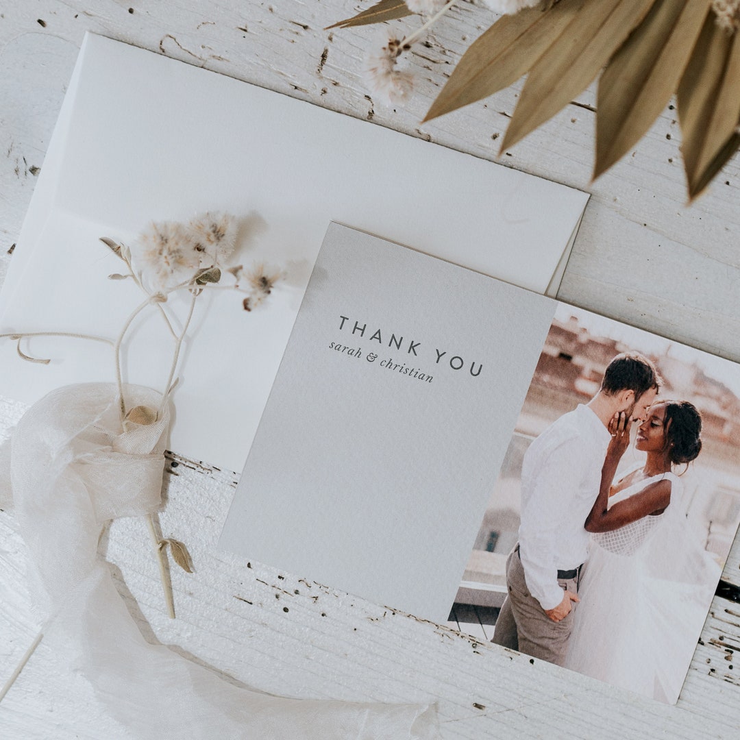 Thank You Wedding Card Template - Wedding Thank You Cards Bulk ...