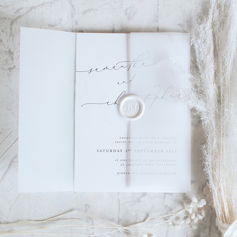 Simple Wedding Invitation Set. Classic and Simple Wedding - Etsy UK